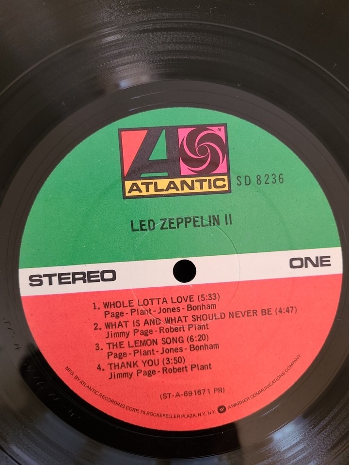 Led Zeppelin II Vinyl LP - 1977 RE - SD 8236 EX vinyl - Sleeve VG ...