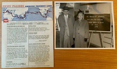 SS PRESIDENT MONROE 1954 AMERICAN PRESIDENT LINES NEWS INDOCHINA WAR ...