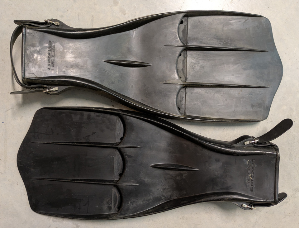 VTG US NAVY SEALs Military Scubapro Jet Scuba Dive Fins/Flippers Black ...