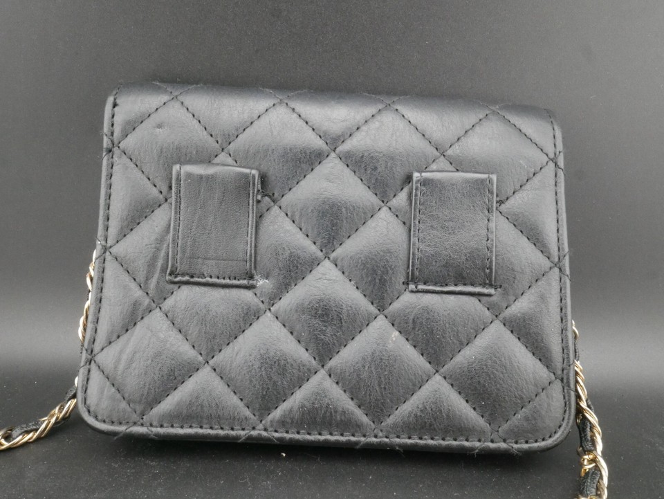 CHANEL CC Mini Chain Shoulder Bag Leather Black GHW Vintage | eBay