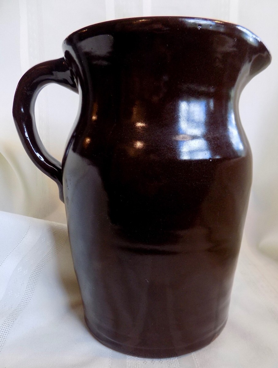Brown Stoneware Pitcher