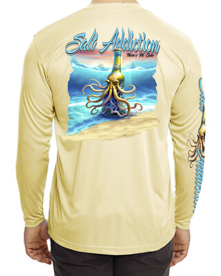 Salt Addiction t shirt Saltwater microfiber fishing long sleeve 50+ uv ...