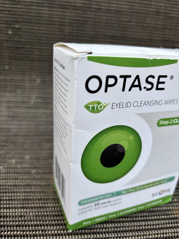 Optase TTO Eyelid Cleaning Wipes Tea Tree Oil Dry Eyes SEALED Packets ...