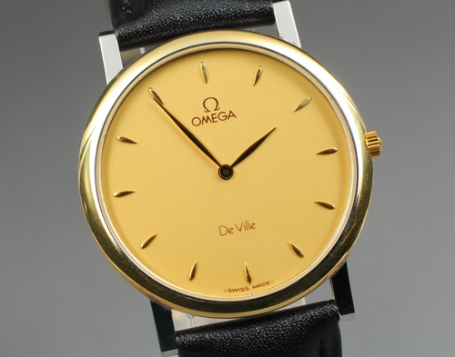 "NEAR MINT" Vintage Omega DeVille Cal.1378 Gold Quartz 8J Men's Watch ...
