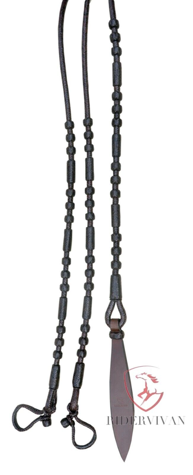 20 Plaits Romal Reins, High Quality Rommel Reins, 55" Reins Dark Brown ...