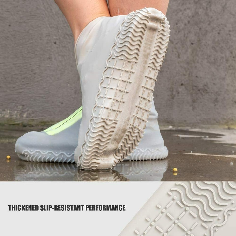 Waterproof Silicone Reusable Rain Shoe Covers Anti-slip Shoes Cover ...