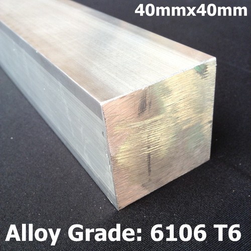 40mm Thick Aluminium Square Bar upto 300mm Length Rod Alloy Grade 6106 ...