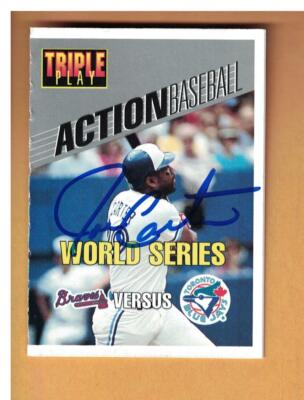 Joe Carter AUTOGRAPHED 1993 DONRUSS TRIPLE PLAY BASEBALL CARD SIGNED ...