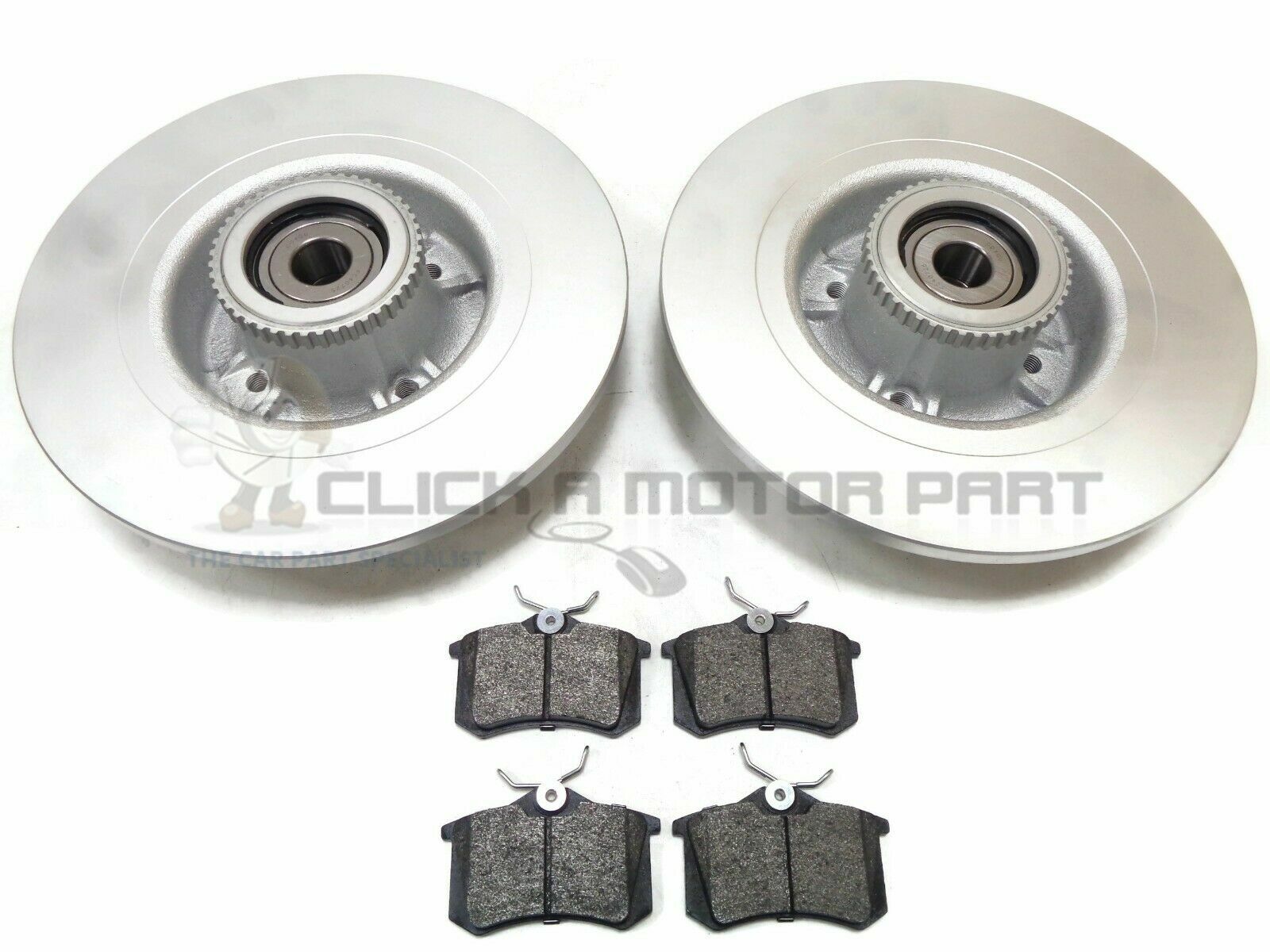 RENAULT MEGANE SCENIC REAR BRAKE DISCS PADS AND FITTED WHEEL BEARINGS ...