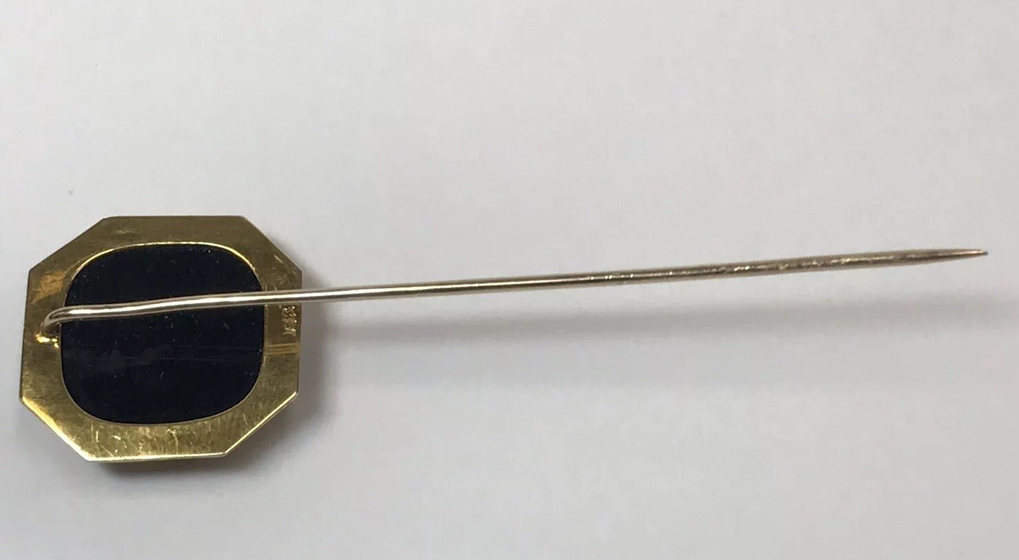 VINTAGE 10K YELLOW GOLD GREEK STICK PIN ESTATE HAND CARVED CAMEO ROMAN ...