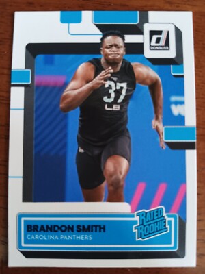 BRANDON SMITH PANTHERS "RATED ROOKIE" 2022 PANINI-DONRUSS FOOTBALL CARD ...