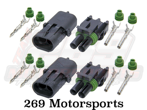 ELECTRICAL CONNECTOR WEATHER PACK 2 PIN CONNECTORS 2 Sets 12-16 AWG | eBay