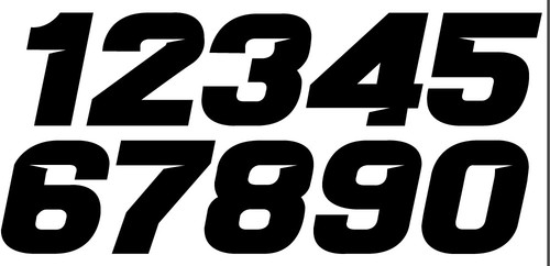 Racing Numbers Sheet of 20 Numbers Vinyl Decal | Motocross MX Dirt Bike ...