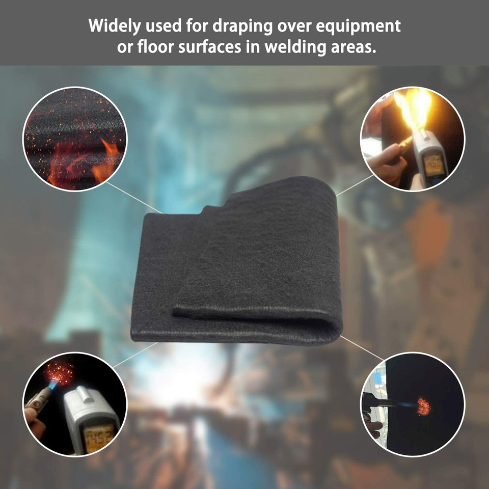 Large 4' x 6' x 3mm Welding Blanket Plumbing Shield Heat Slag Carbon ...