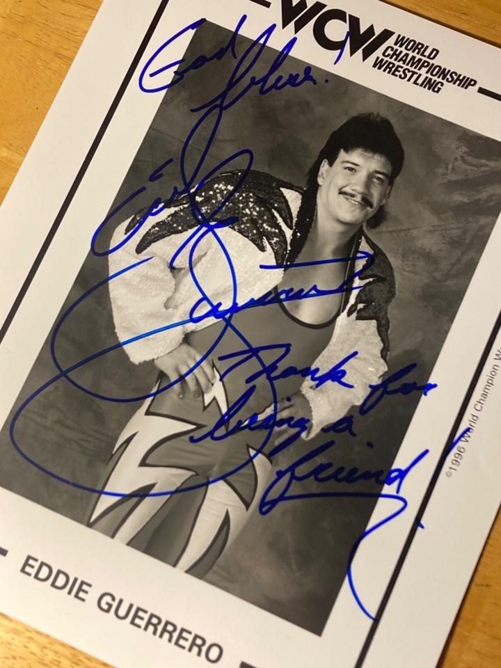 Hand SIGNED 1996 Eddie Guerrero 8x10 Original WCW Promo Photo -GREAT ...