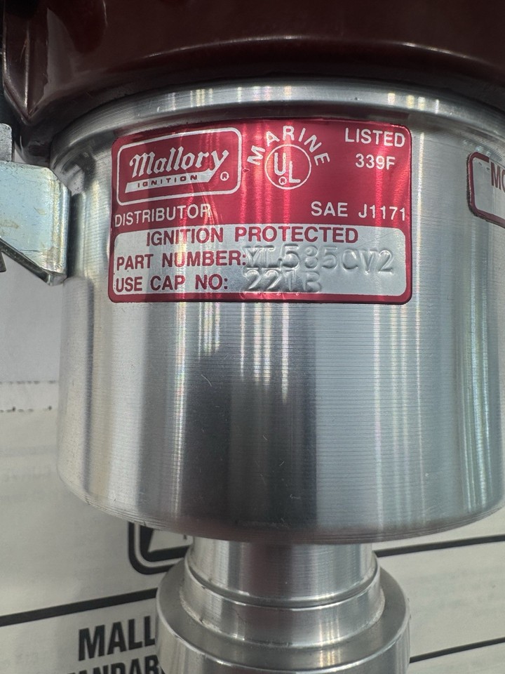 Vintage Mallory Distributor YL-585-AV Marine for Chris Craft 283-327F ...