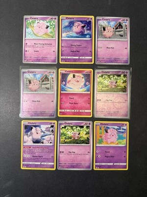 9 Clefairy Pokemon Card Collection SM SWSH SV Reverse Holo Fairy ...