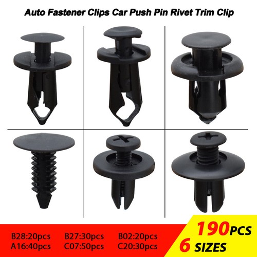 190PCS Car Wheel Arch Body Trim Clips Push Fastener Retainer Bumper ...