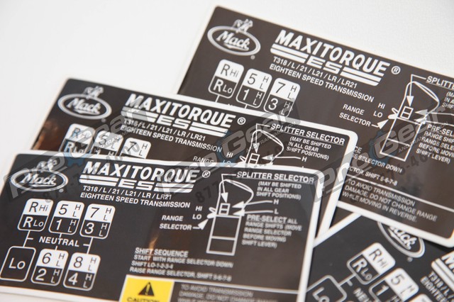 T318 Shift Pattern Decal 18 Speed Mack Transmission 82601642 T318l ...