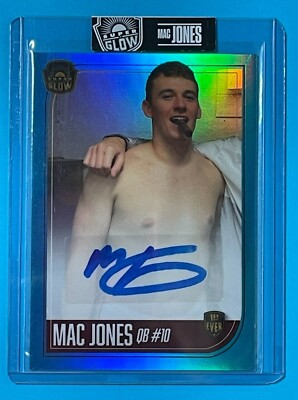 MAC JONES 2021 Super Glow BLUE Glow RC AUTO/AUTOGRAPH card 45/50 | eBay
