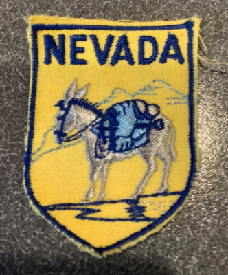 Vintage Nevada Patch Gold Miner 49er Mule Donkey Jack Ass Pack Mule ...