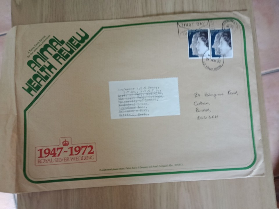 Queen's Silver Wedding 1947-72 First Day Issue stamps+Animal Health ...
