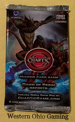 Chaotic TCG Dawn Of Perim Secrets 1st Edition Booster Pack NEW READ CCG ...