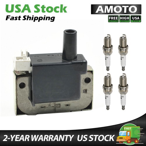 UF89 Ignition Coil + 4X Spark Plug For Acura Integra Honda Accord Civic ...