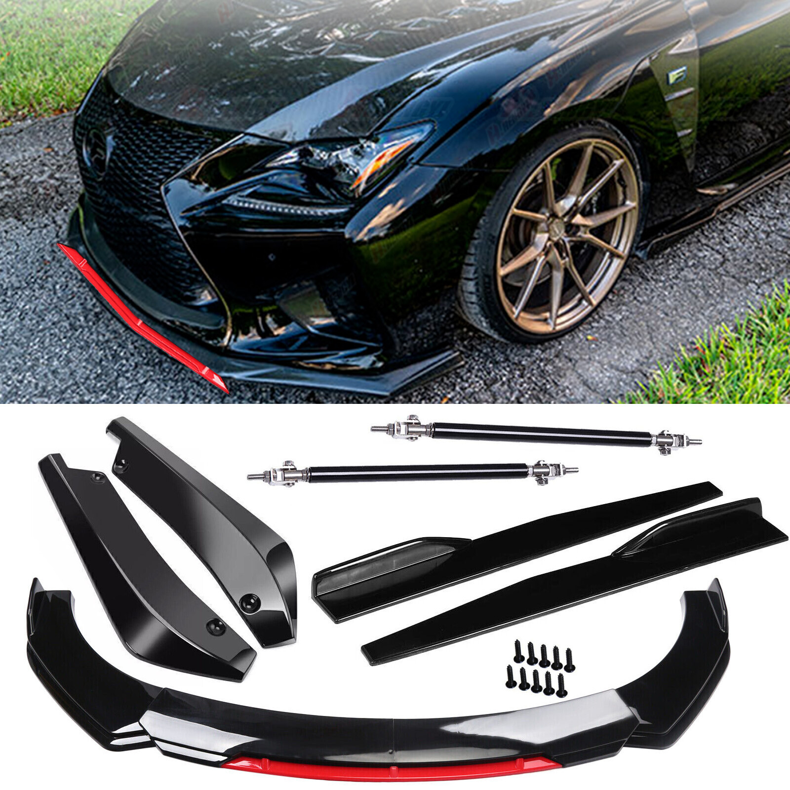 For Lexus IS350 GS350 Front Rear Bumper Lip Spoiler Splitter Body Kit ...