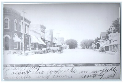 c1960 Main Street Looking North Horse Carriage Glidden Iowa IA Vintage ...