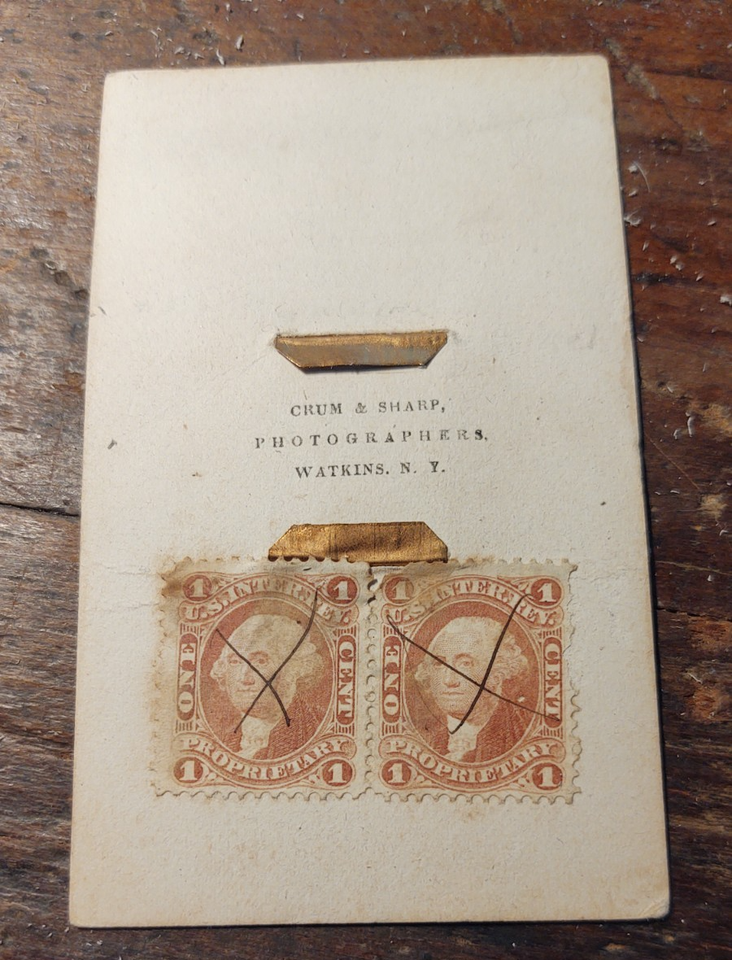 Antique Civil War CDV w/Brass Gem size Albumen U.S. Grant Tax Stamps Watkins NY | eBay
