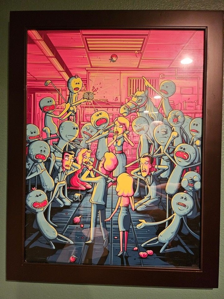 Dan Mumford Rick and Morty Mr Meeseeks Jerry Beth Cartoon Harmon Print ...