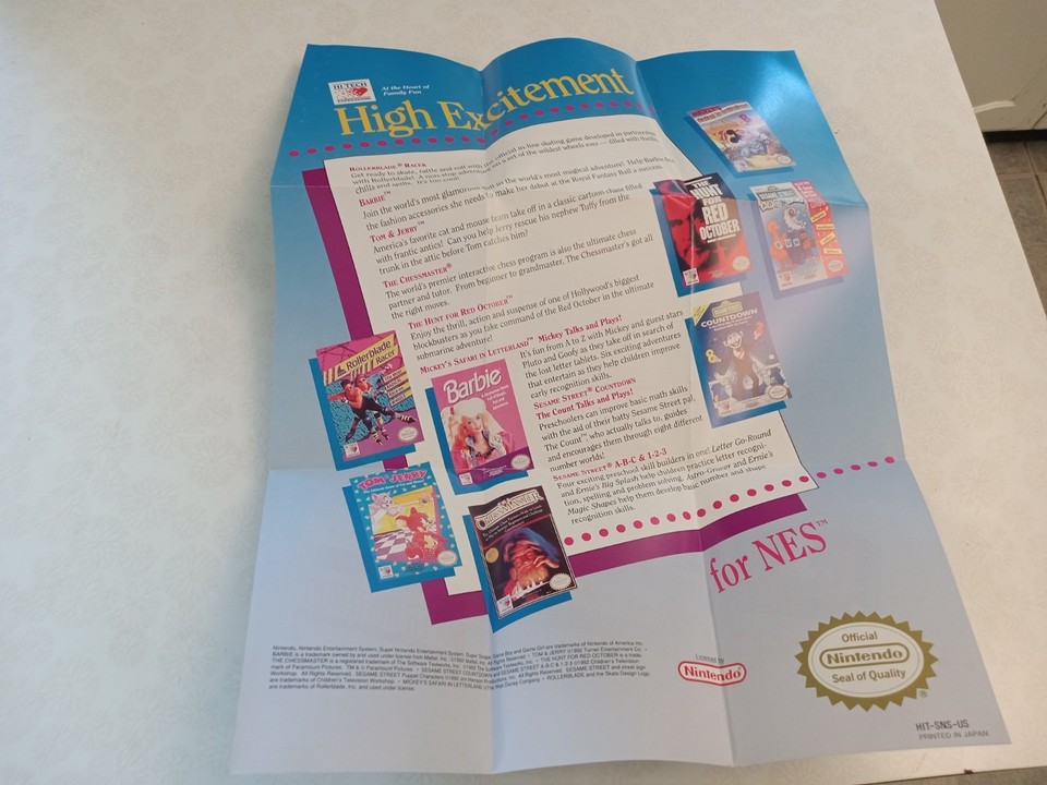 SNES High Tech Expressions Poster Insert Only Free Shipping!! | eBay UK