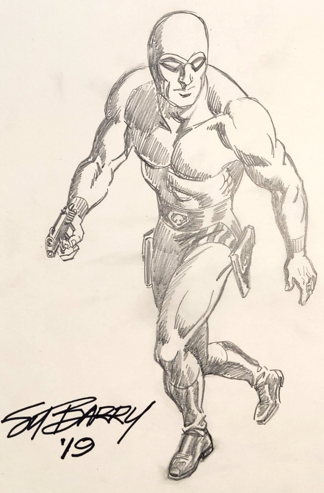 Sy BARRY~ The PHANTOM~ Finished Pencil Drawing | eBay UK