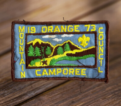 1973 Orange Camporee Mountain Council BRWN Bdr. B.S.A. Boyscouts patch | eBay