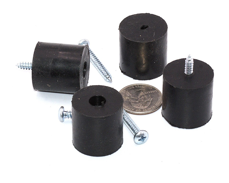 1” Tall x 1" Dia Natural Rubber Feet for Electronics, Audio, Stereo ...