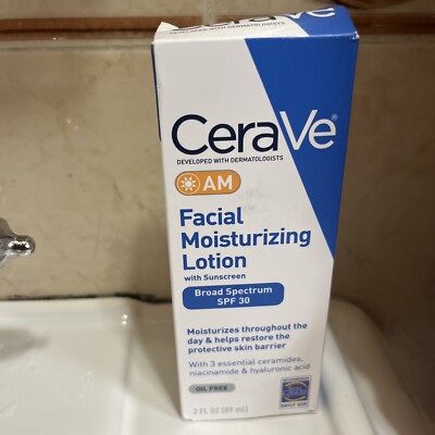 CeraVe AM Facial Moisturizing Lotion with Sunscreen - SPF 30, 60ml ...