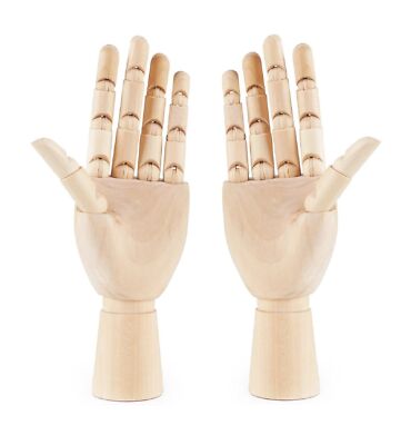 Wooden Hands Left & Right Model Wood Hands Jointed Moveable Fingers ...