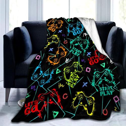 Gaming Blanket Soft Flannel Gamer Throw Blankets Video Games 50"x40 ...