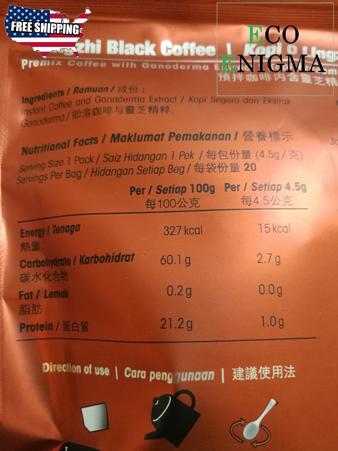 10 DXN Lingzhi Coffee Black Coffee New Gourmet Ganoderma Lucidium Exp ...