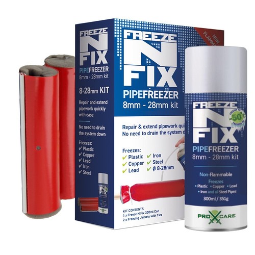 Pipe Freezing Spray ‘N’ Fix Kit with Spray, Pipe Jackets, Cable Ties ...