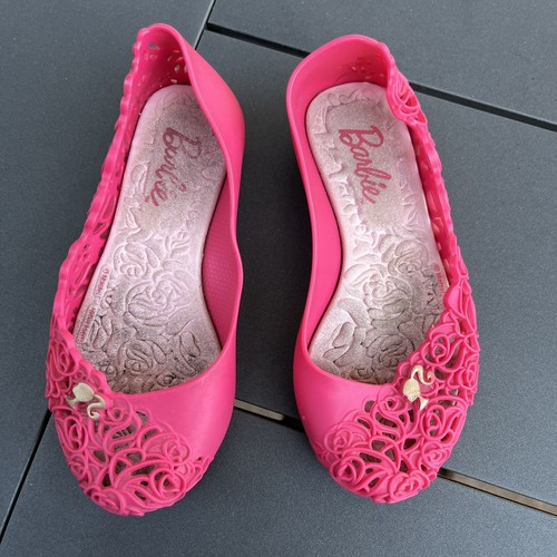 Grendene Kids Barbie Floral Pink Slip On Jelly Flats Shoes Toddler ...
