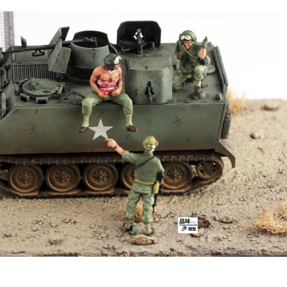 Homemade 1/72 US Army Vietnam War Armored 3 Soldier Finished Colored ...