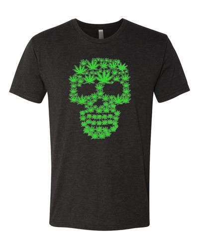 Pot Leaf Skull Marijuana 420 Mens Premium Tri Blend Tshirt | eBay