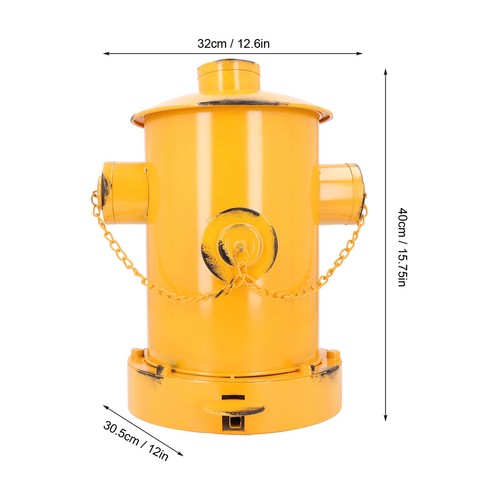 Fire Hydrant Trash Can Retro Indoor Outdoor Iron Waste Bins With Bucket ...