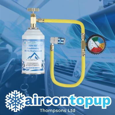 Complete DIY Car Aircon Topup Recharge Kit DIY Regas With Hose For R134 ...