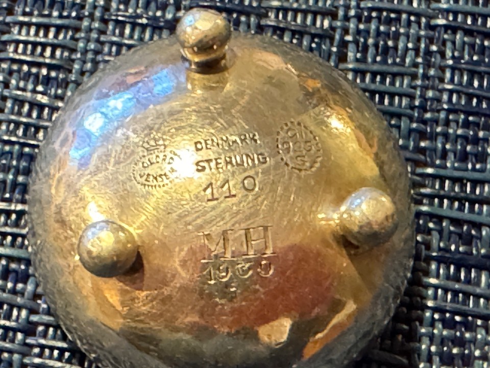 Georg Jensen #110 Salt Shaker Sterling Hammered Monogram 1930 | eBay