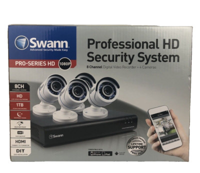 Swann Surveillance System Pro Series HD 1080P 8 Channel 4 Camera Video ...