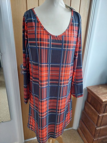 Maria & Gabrielle Tartan Red Print Dress, Size 2XL BNWT | eBay