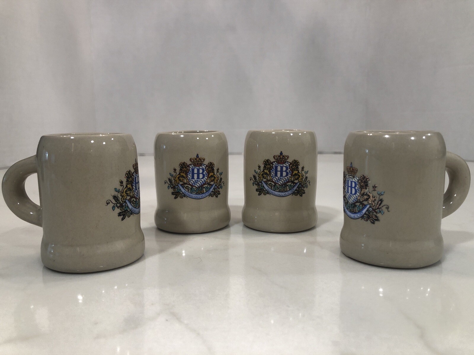Set Of 4 HB Hofbrauhaus Munchen Mini Beer Mug Shot Glass 2 1/8 inch ...